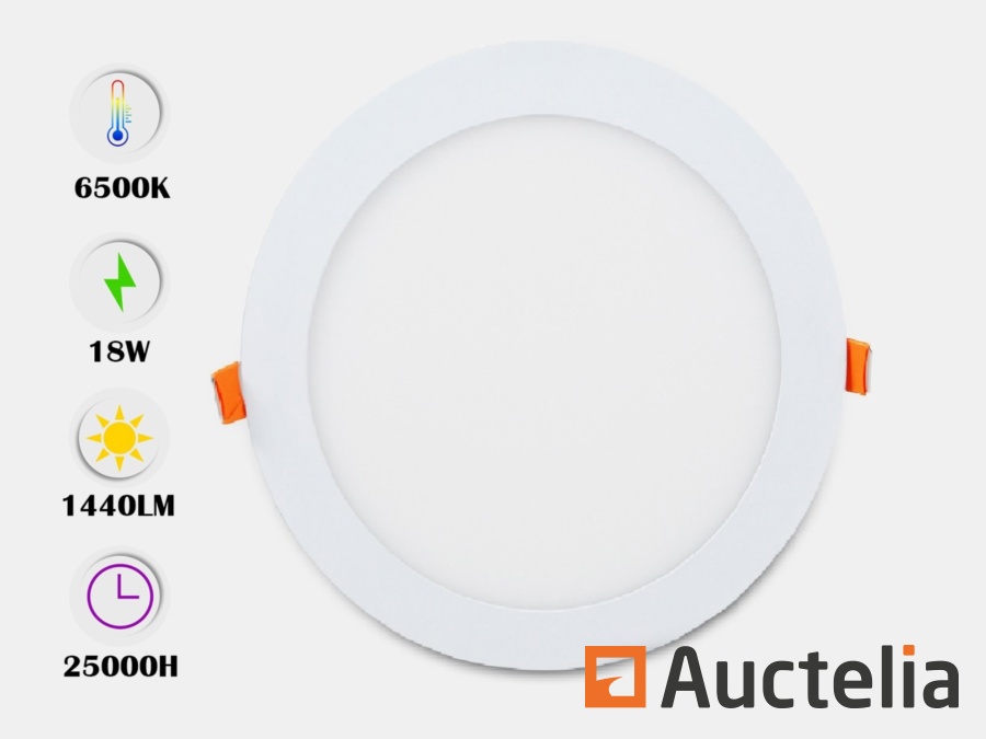 20 x Venus 18W LED panel recessed round 6500K (cool white). - Electric ...