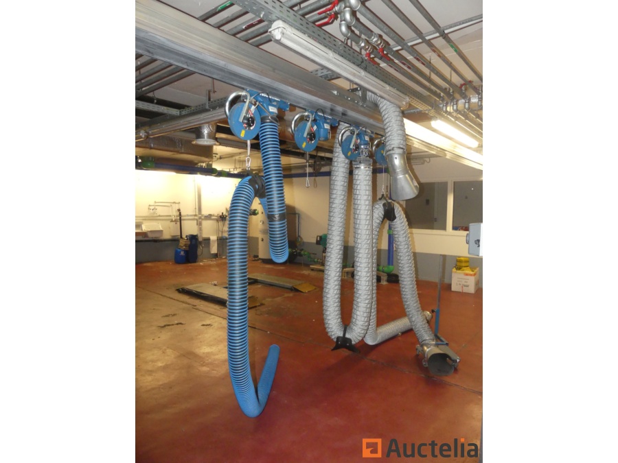 4 Nederman Exhaust suction trolleys on rail - Garage - Garage specifi ...
