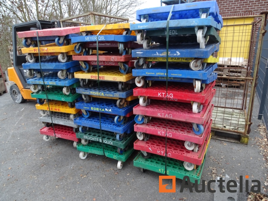 4 Trolleys (2 swivel wheels, 2 fixed wheels) - Storage - auctelia.com