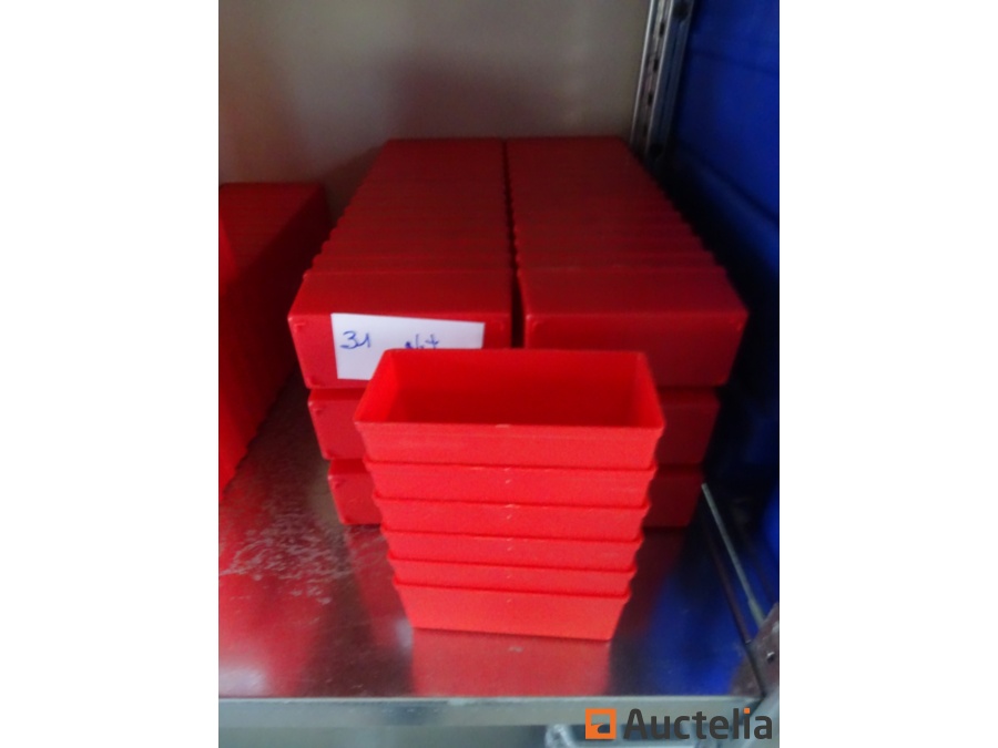 96 red storage boxes - Storage bin - auctelia.com