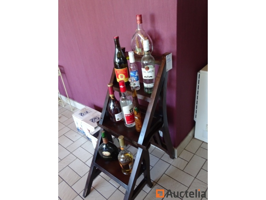 Chair that transforms into a ladder or shelf, Bottles of alcohol - Oth ...
