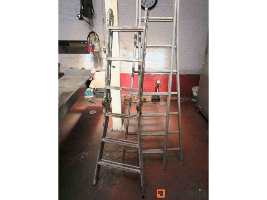 Double metal ladder, convertible ladder - Ladder - auctelia.com