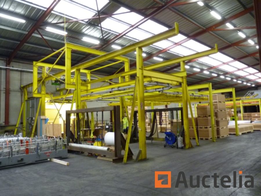 Paint booth sheet metal, Bridge crane Stahl 3 tons, Suspended circuit ...