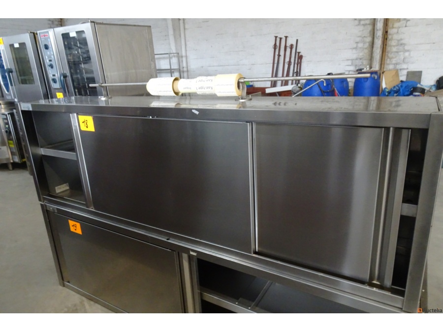 Stainless steel suspension cabinet with 2 slinding doors - Horeca ...