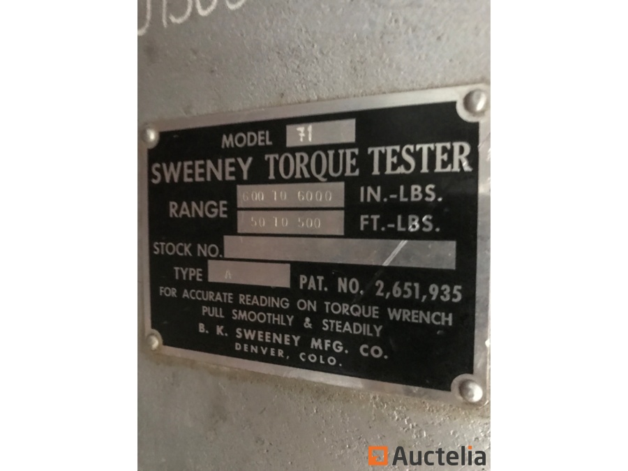 Sweeney Torque Tester Type A - Hand tools - auctelia.com