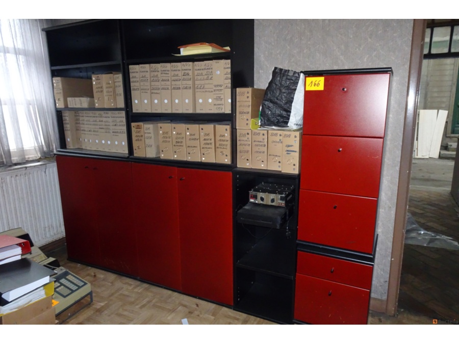 wooden file cabinet with 4 revolving doors - Furniture - auctelia.com