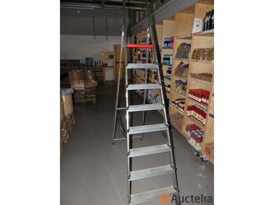 Escabelle 8 marches aluminium Altrex Double Decker, 2 Tréteaux alumini ...
