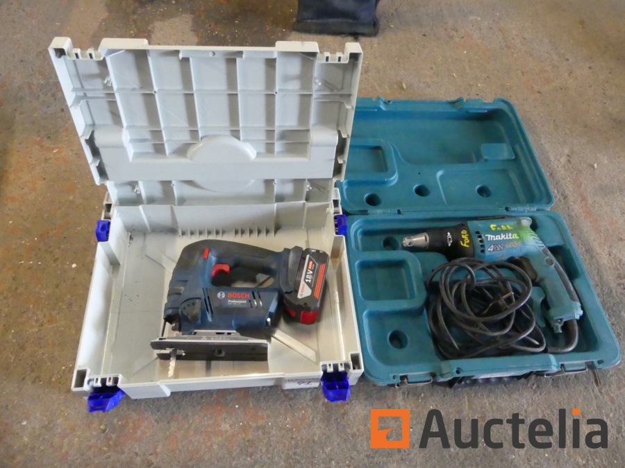 Scie sauteuse sur accu Bosch GST 18V-LI B, Visseuse à gyproc Makita FS ...